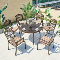 China Economical Outdoor Dining Set Garden Set with Outdoor Cast Aluminum Table and Chair for sale