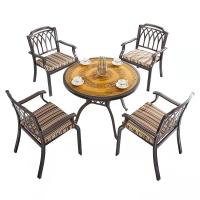 China Economical Outdoor Dining Set Garden Set with Outdoor Cast Aluminum Table and Chair for sale