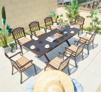 China Water Proof Dining Set for Outdoor Popular Patio Cast Aluminum Chairs and Table for sale