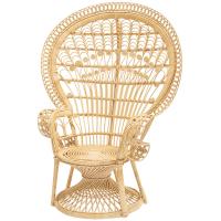 China Contemporary White Color Princess Peacock Chairs Made of Natural Color Rattan Wicker for sale