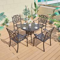 China Cast Aluminum Table and Chairs Outdoor Patio Dining Set Garden Furniture Comfortable for sale