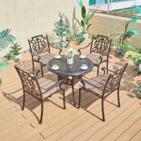 China Cast Aluminum Table and Chairs Outdoor Patio Dining Set Garden Furniture Comfortable for sale