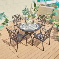 China Cast Aluminum Table and Chairs Outdoor Patio Dining Set Garden Furniture Comfortable for sale