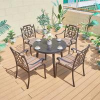 China Cast Aluminum Table and Chairs Outdoor Patio Dining Set Garden Furniture Comfortable for sale