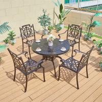 China Cast Aluminum Table and Chairs Outdoor Patio Dining Set Garden Furniture Comfortable for sale