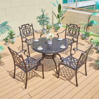 China Cast Aluminum Table and Chairs Outdoor Patio Dining Set Garden Furniture Comfortable for sale