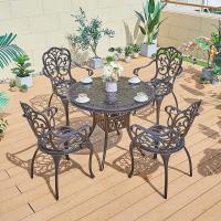 China Outdoor Garden Cast Aluminum Patio Dining Set with Table and Chair in Mail Packing for sale