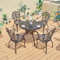 China Outdoor Garden Cast Aluminum Patio Dining Set with Table and Chair in Mail Packing for sale