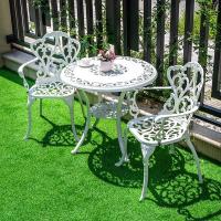 China Customized Color Metal End Table Set Courtyard Furniture with Cast Aluminum Tea Table for sale