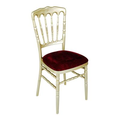 China Modern Design Style Courtyard Classic Gold Color Velvet Cushion Wedding Napoleon Chair for sale