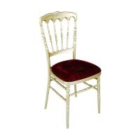 China Modern Design Style Courtyard Classic Gold Color Velvet Cushion Wedding Napoleon Chair for sale