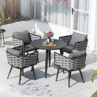 China Best Hotel Dining Set Aluminum Frame with Powder Coated Finish and NO Folded Garden Set for sale