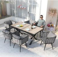 China Best Hotel Dining Set Aluminum Frame with Powder Coated Finish and NO Folded Garden Set for sale