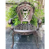 China Water Proof Villa Round Patio Dining Set Garden Cast Aluminum BBQ Table and 6 Chairs for sale