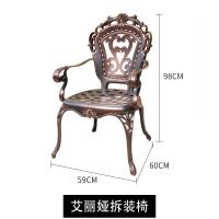 China Water Proof Villa Round Patio Dining Set Garden Cast Aluminum BBQ Table and 6 Chairs for sale