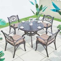 China Round Side Table Coffee Table Set for Outdoor Garden Patio Balcony Cast Aluminum Frame for sale