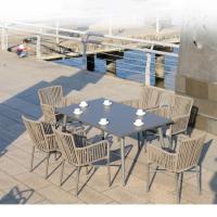 China Outdoor Dining Chair in Modern Style with Aluminum Frame and Rope Weaving Design for sale