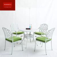 China Outdoor Garden Furniture Metal Cast Aluminum Dining Set for Backyard Entertaining for sale