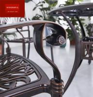 China Outdoor Garden Furniture Metal Cast Aluminum Dining Set for Backyard Entertaining for sale