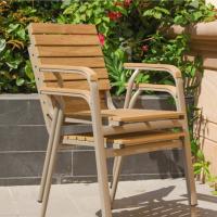 China Outdoor Garden Tables and Chairs Set for Patio Dining Modern Plastic Wood Furniture for sale