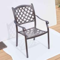 China Outdoor Dining Sets with Long Table and Comfortable Cast Aluminum Furniture in Brown for sale