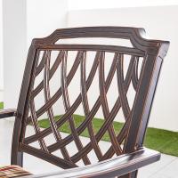 China Outdoor Dining Sets with Long Table and Comfortable Cast Aluminum Furniture in Brown for sale
