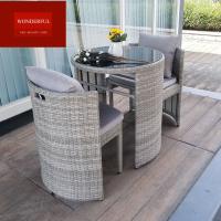 China Unique Balcony Rattan Mirror Compact Coffee Table Set for Cozy Coffee Breaks in Garden for sale