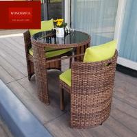 China Unique Balcony Rattan Mirror Compact Coffee Table Set for Cozy Coffee Breaks in Garden for sale