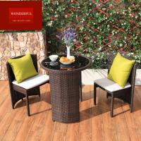 China Unique Balcony Rattan Mirror Compact Coffee Table Set for Cozy Coffee Breaks in Garden for sale