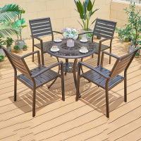China Aluminum Frame Round Table and Chairs Set for Newest Design Swimming Pool Coffee Table for sale