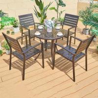 China Aluminum Frame Round Table and Chairs Set for Newest Design Swimming Pool Coffee Table for sale