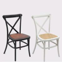 China Beautiful Villa Plastic Resin Cross Back Rattan Wedding Chairs for Stackable Events for sale