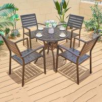 China Aluminum Frame Round Table and Chairs Set for Newest Design Swimming Pool Coffee Table for sale