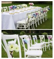 China Beautiful Villa Plastic Resin Cross Back Rattan Wedding Chairs for Stackable Events for sale