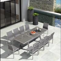 China 10 Seater Garden Dining Set WPC Table and Brushed Aluminum Chairs for Outdoor Furniture for sale