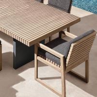 China Simple Design Garden Furniture Teak Wood Dining Table and Chair Set with Cushion for sale