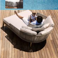 China Modern Style Hotel Patio Aluminum and Rope Outdoor Lounge Day Bed for Leisure for sale