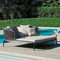China Modern Style Hotel Patio Aluminum and Rope Outdoor Lounge Day Bed for Leisure for sale