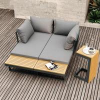 China Modern Design Outdoor Garden Furniture Metal Aluminum Lounge Set for Patio Sofa for sale