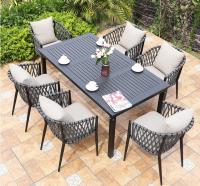 China NO Folded Modern Dining Table Set for Outdoor Furniture Garden Chairs Rattan Furniture for sale