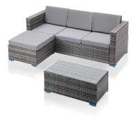 China Contemporary Design L Shape Rattan Sectional Sofa Set for Courtyard Garden Furniture for sale