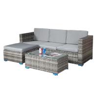 China Contemporary Design L Shape Rattan Sectional Sofa Set for Courtyard Garden Furniture for sale