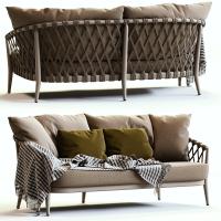 China Outdoor Garden Sofa Set Modern Aluminum Fabric Lounge Suite for Living Room Furniture for sale