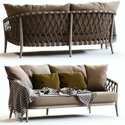 China Outdoor Garden Sofa Set Modern Aluminum Fabric Lounge Suite for Living Room Furniture for sale