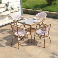 China Waterproof PE Rattan Wicker Chair for French Bistro Garden Furniture in Cottage for sale