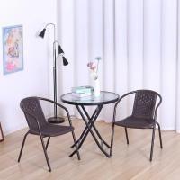 China Outdoor Armchair Plastic Material Rattan Armchair Garden Patio Chair Set for Outdoor for sale