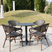 China Metal Hotel Tropica Whitewash Outdoor Foshan 5PC Wicker Dining Set for Garden Patio for sale