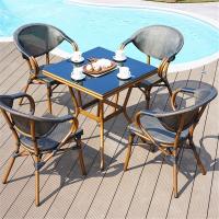 China Metal Hotel Tropica Whitewash Outdoor Foshan 5PC Wicker Dining Set for Garden Patio for sale