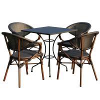China Metal Hotel Tropica Whitewash Outdoor Foshan 5PC Wicker Dining Set for Garden Patio for sale