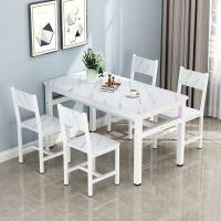 China Home Furniture Dining Table and Chair Set with Iron Metal Frame in Rectangular Shape for sale